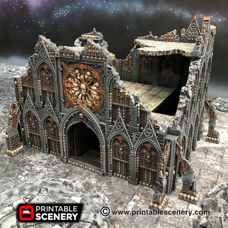 Demon Cathedral Ruins - Printable Scenery