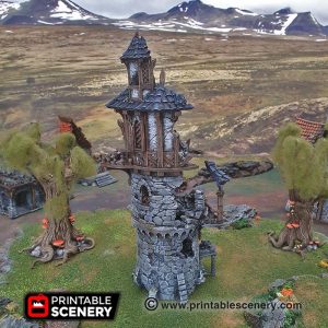 Ruined Wizard Tower - Printable Scenery