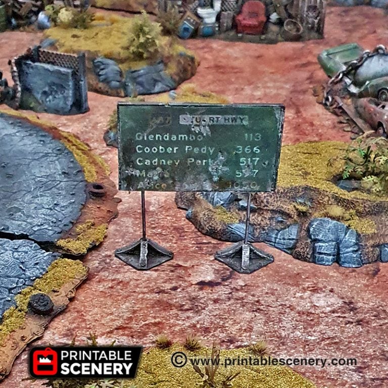 Ruined Billboards and Signs - Printable Scenery