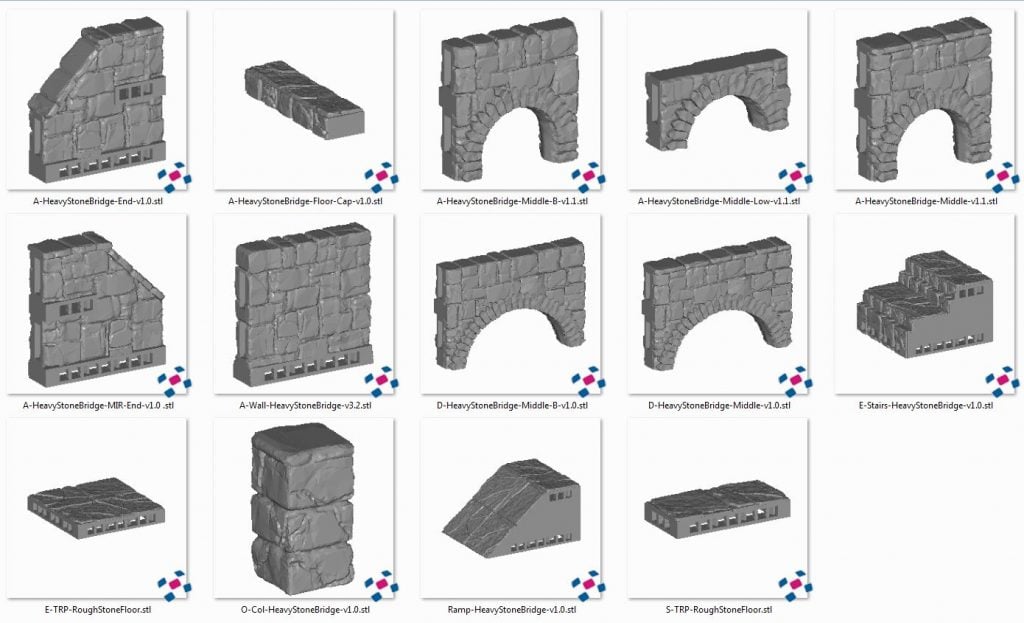 Heavy Stone Bridge - Printable Scenery