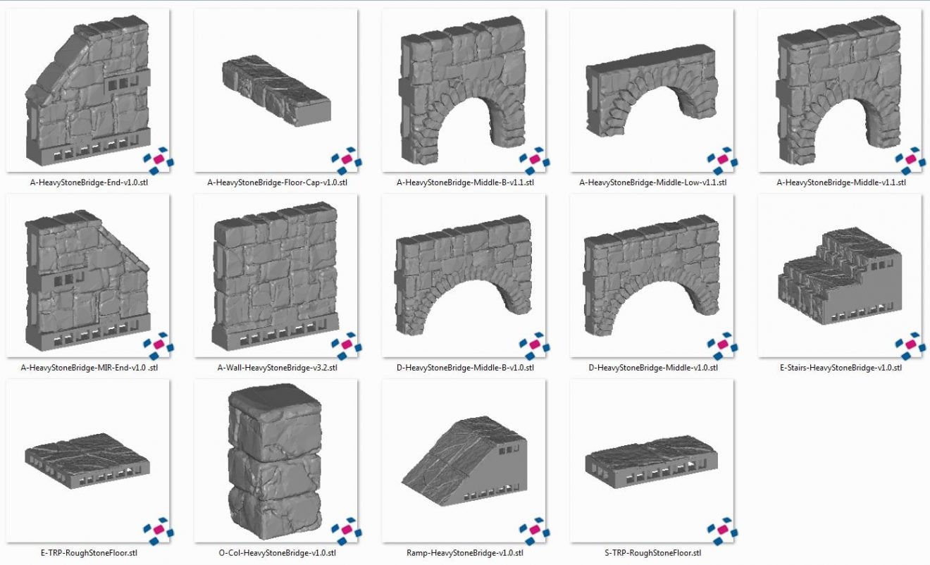 Heavy Stone Bridge - Printable Scenery