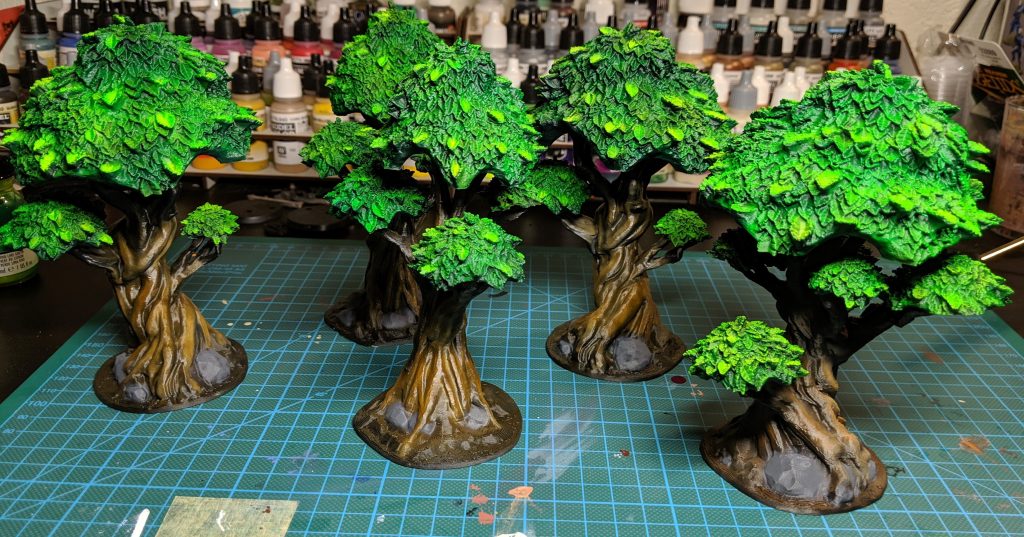 Gnarly Trees With Canopies - Printable Scenery