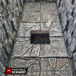 Rough Stone Spike Trap and Trap Doors - Printable Scenery