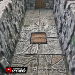 Rough Stone Spike Trap and Trap Doors - Printable Scenery