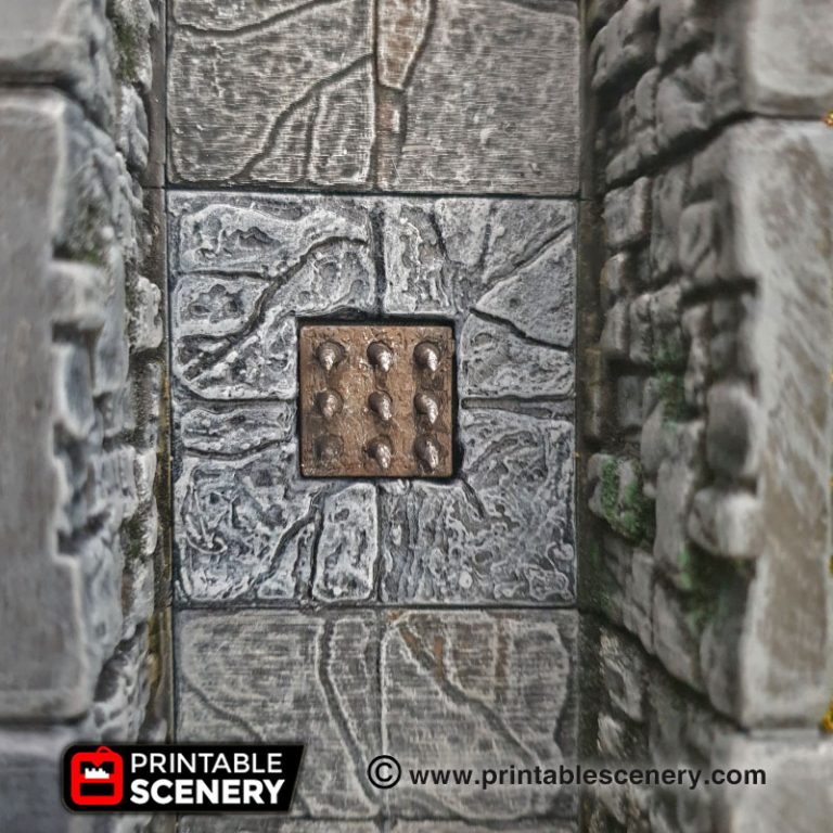 Rough Stone Spike Trap and Trap Doors - Printable Scenery
