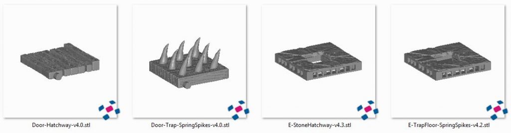 Rough Stone Spike Trap and Trap Doors - Printable Scenery