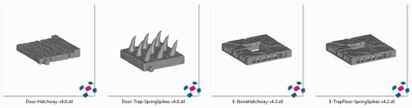 Rough Stone Spike Trap and Trap Doors - Printable Scenery