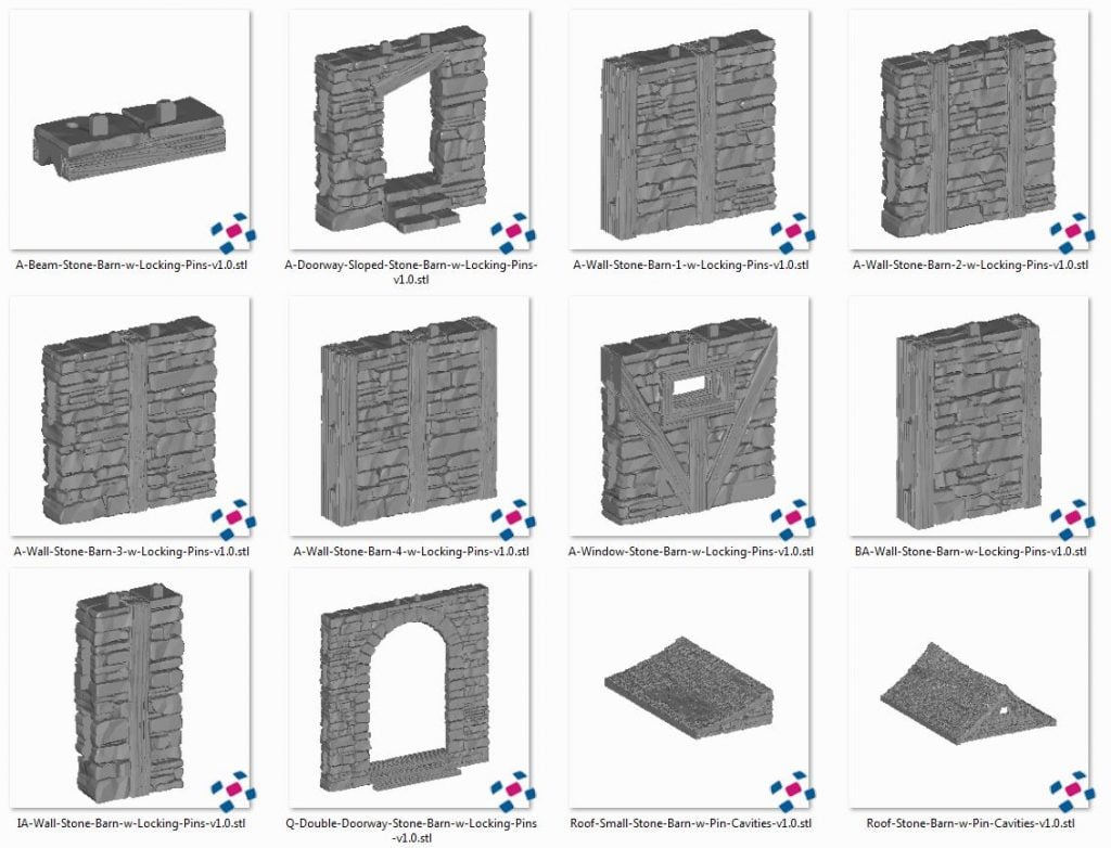 Stone Barn - Printable Scenery