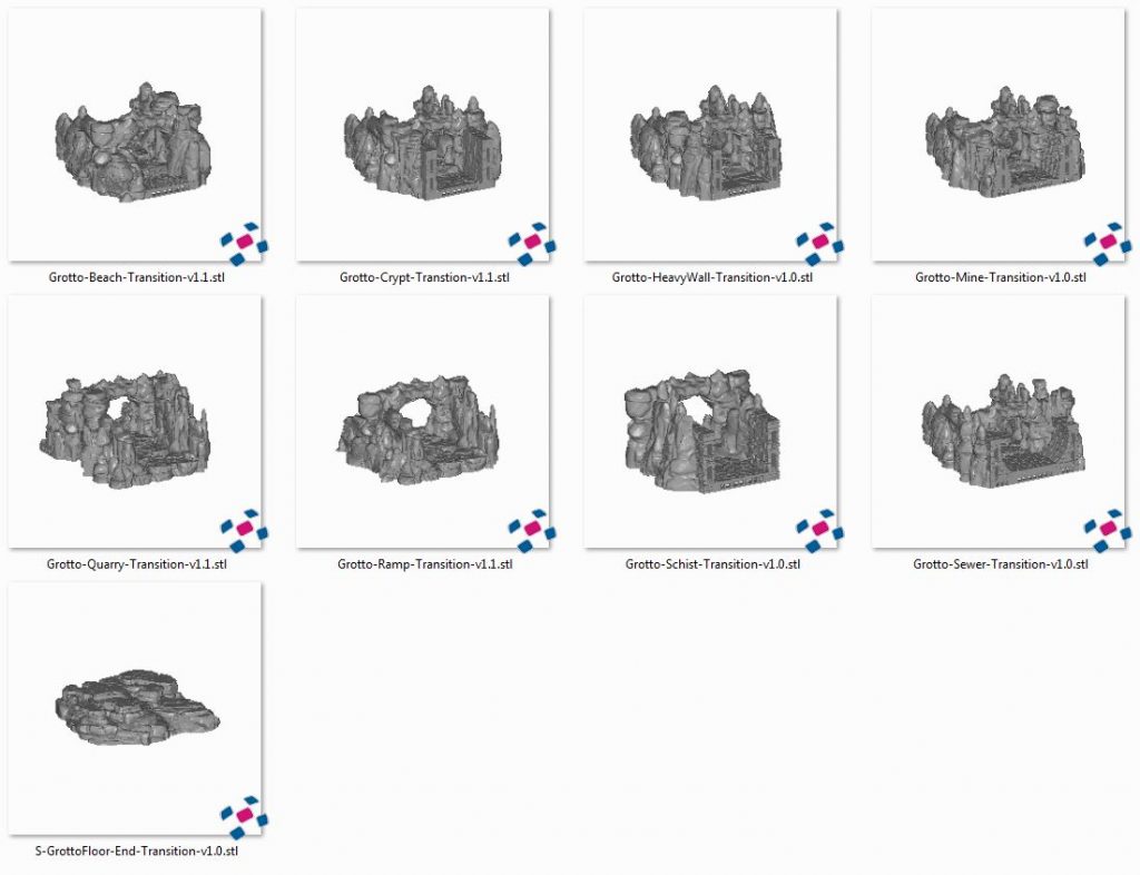 Grotto Cavern Transitions - Printable Scenery