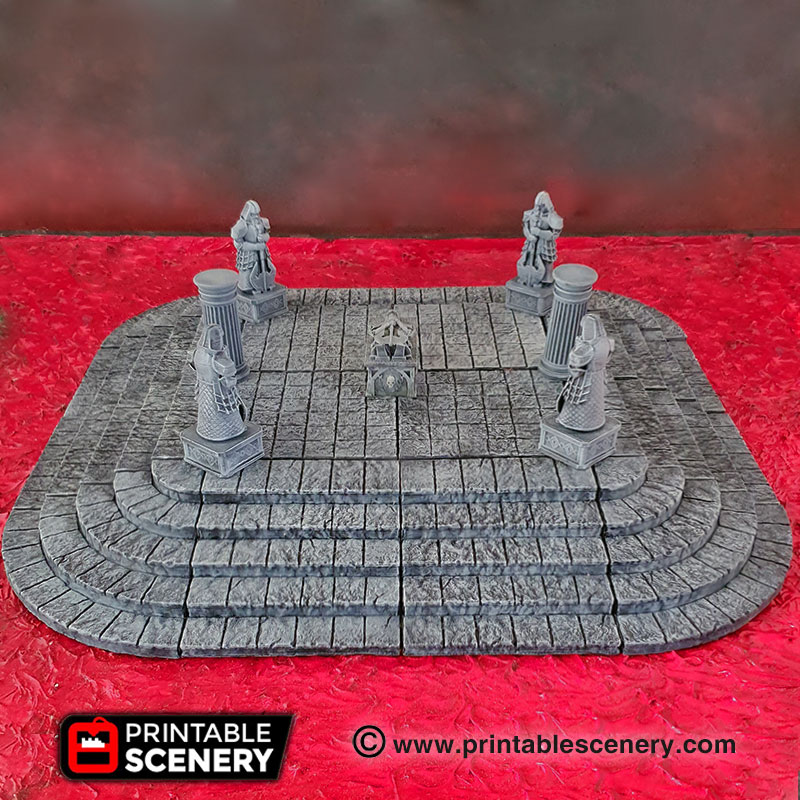3d Printed Modular Stone Dais - Printable Scenery