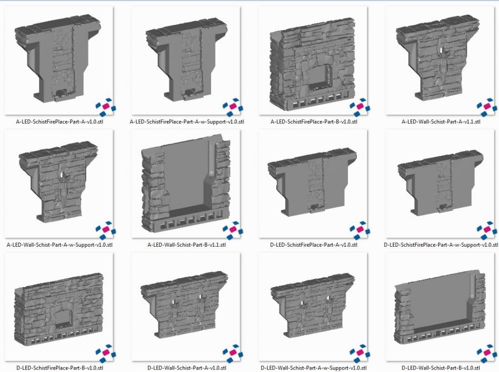 Schist Torch Wall - Printable Scenery