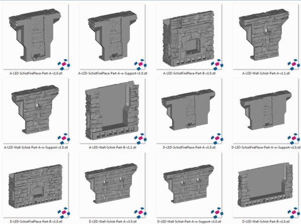 Schist Torch Wall - Printable Scenery