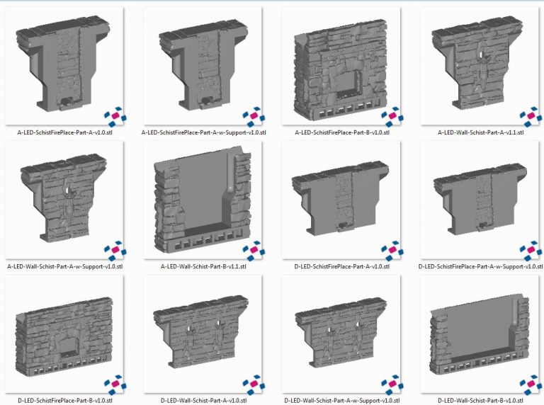 Schist Torch Wall - Printable Scenery