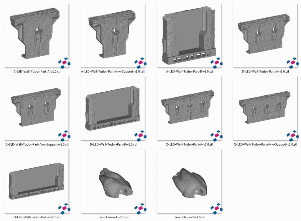 Tudor Torch Wall - Printable Scenery