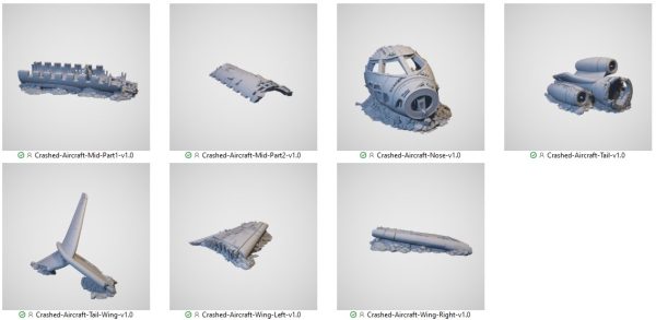 Crashed Aircraft - Printable Scenery