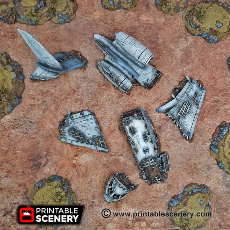 Crashed Aircraft - Printable Scenery