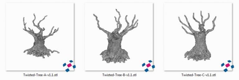 Twisted Trees - Printable Scenery