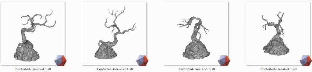 Contorted Trees - Printable Scenery