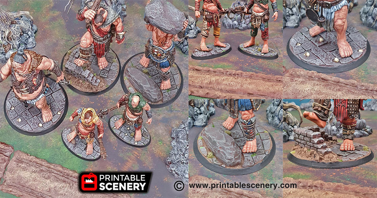 Roads of Ruin Wargaming Bases - Printable Scenery