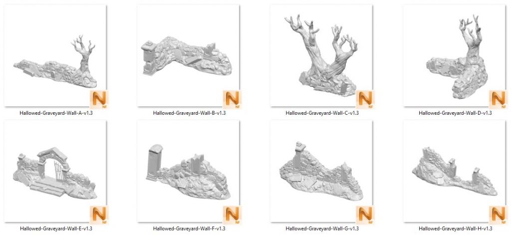 Hallowed Graveyard Walls - Printable Scenery