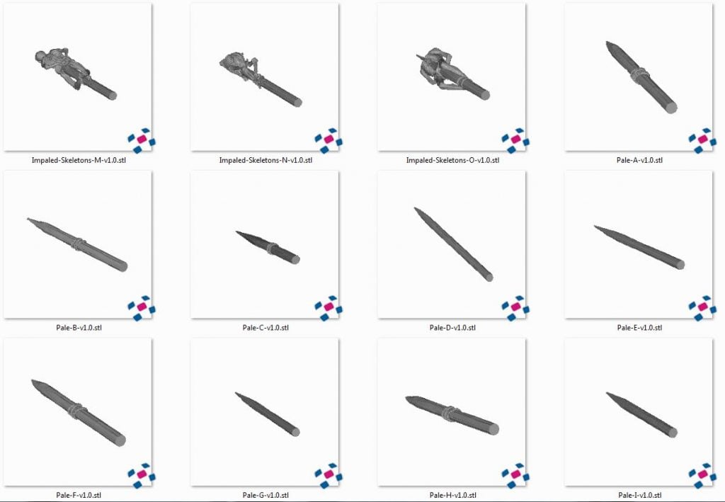 Impaled Skeletons - Printable Scenery