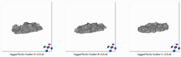 Jagged Rocks Scatter - Printable Scenery