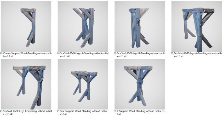 Shadowfey Scaffolding and Support Columns - Printable Scenery