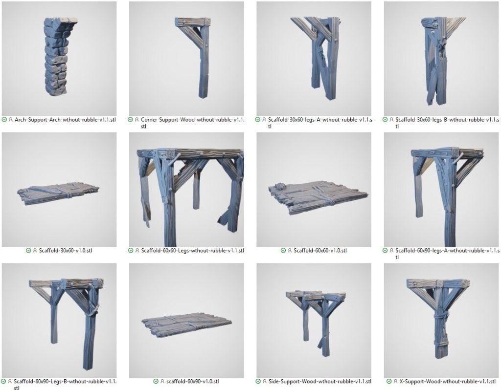 Shadowfey Scaffolding and Support Columns - Printable Scenery