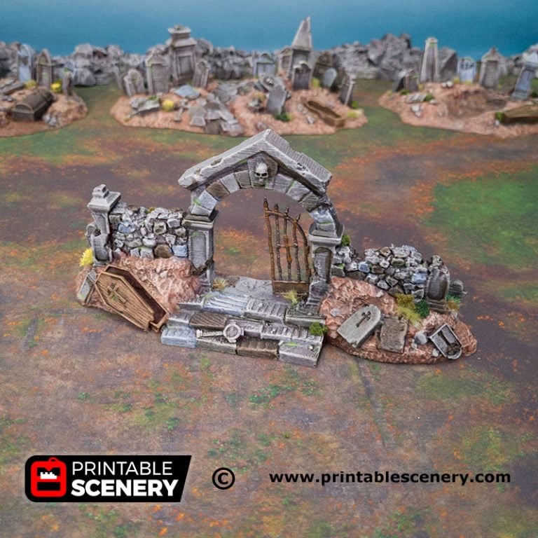 Hallowed Graveyard Walls - Printable Scenery
