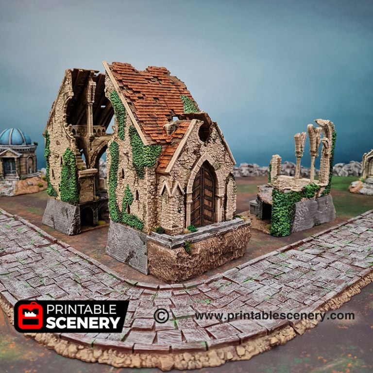 Hallowed Graveyard Walls - Printable Scenery