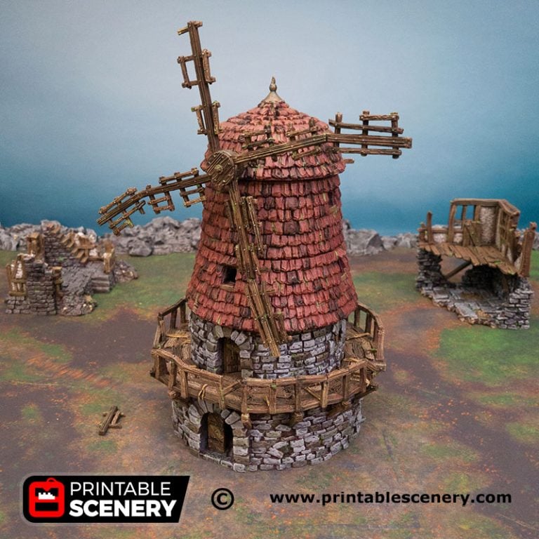 Haunted Windmill - Printable Scenery