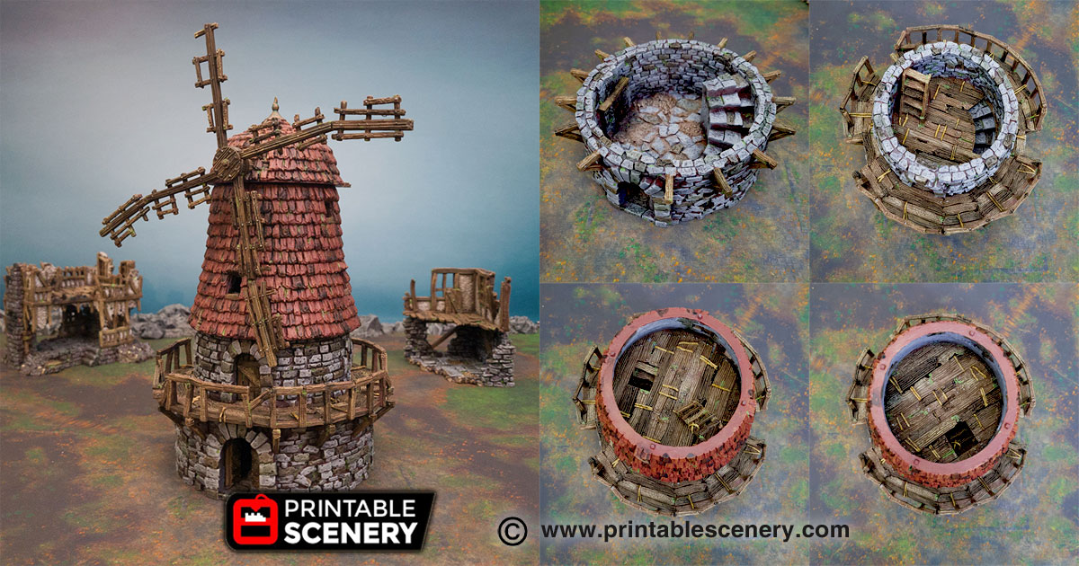 Haunted Windmill - Printable Scenery