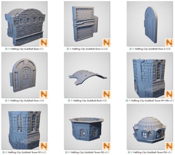 Halfling City Guildhall - Printable Scenery