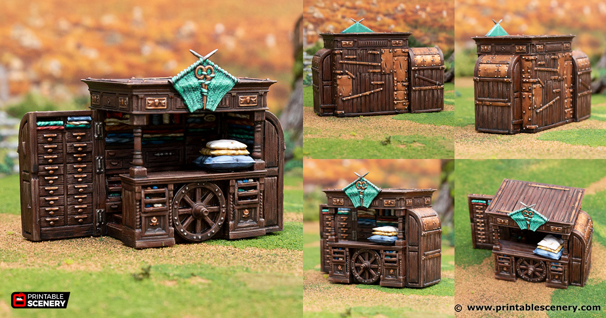 Garment Merchants Stand - Printable Scenery