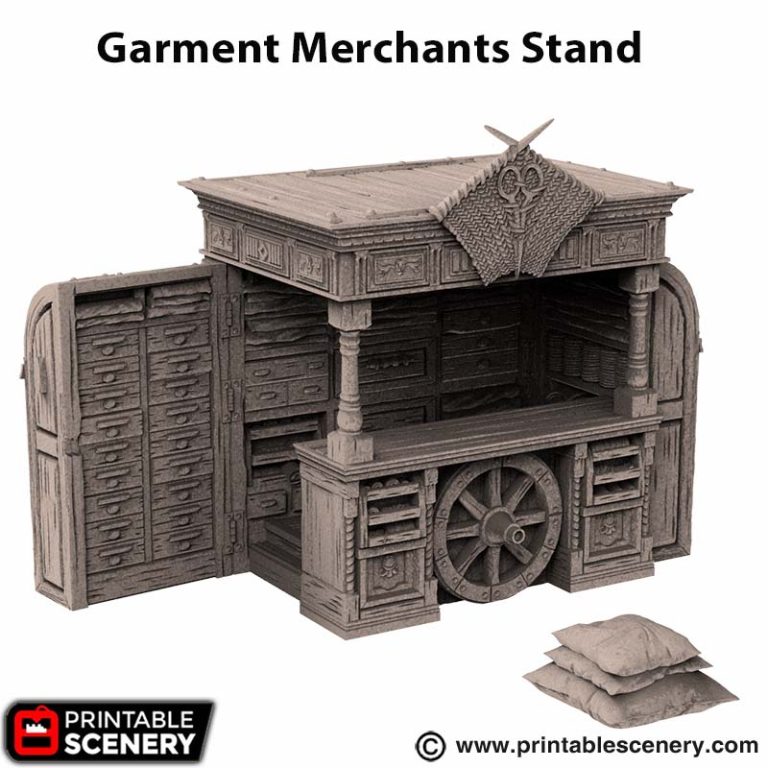 Garment Merchants Stand - Printable Scenery