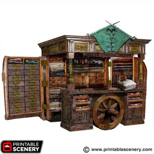 Garment Merchants Stand - Printable Scenery