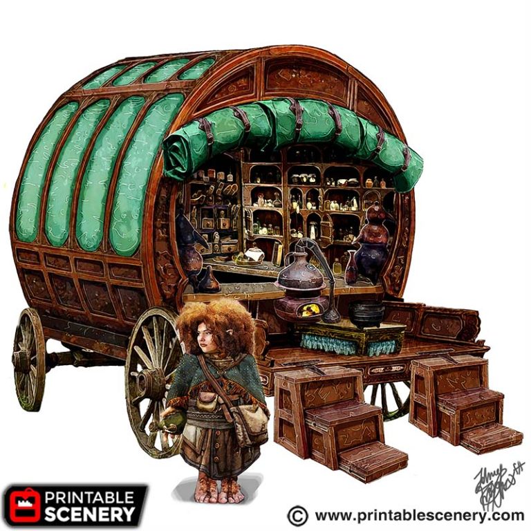 Potion Merchants Stall - Printable Scenery