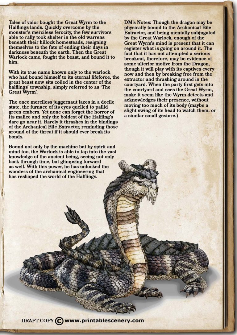 Rise of the Halflings: The Great Wyrm - Printable Scenery
