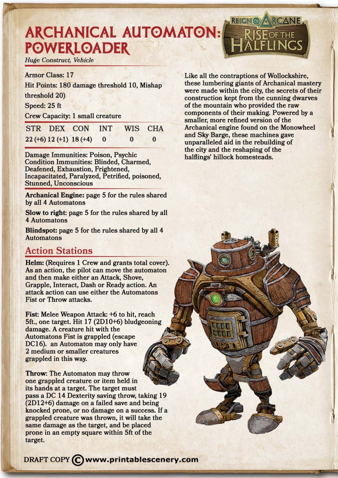 Archanical Vehicles: The Archanical Automatons - Printable Scenery