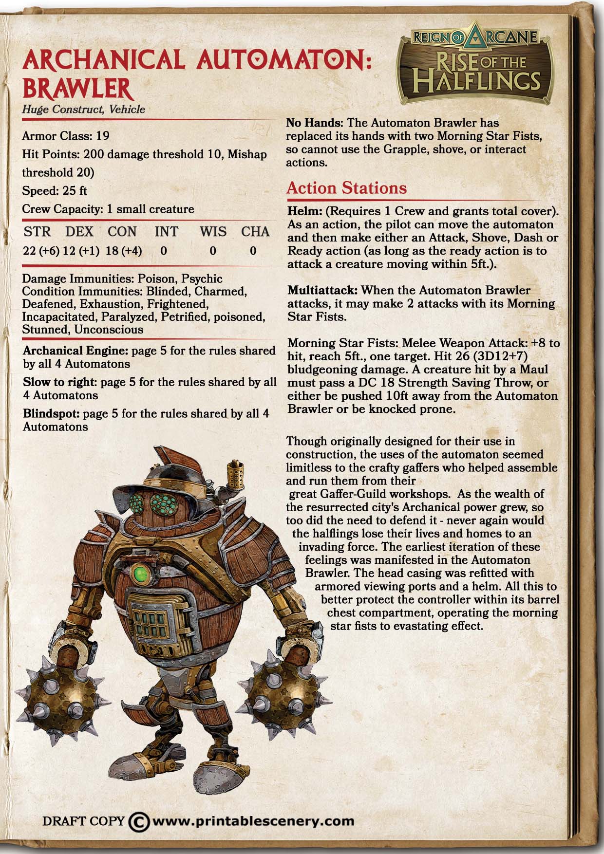 Archanical Vehicles: The Archanical Automatons - Printable Scenery