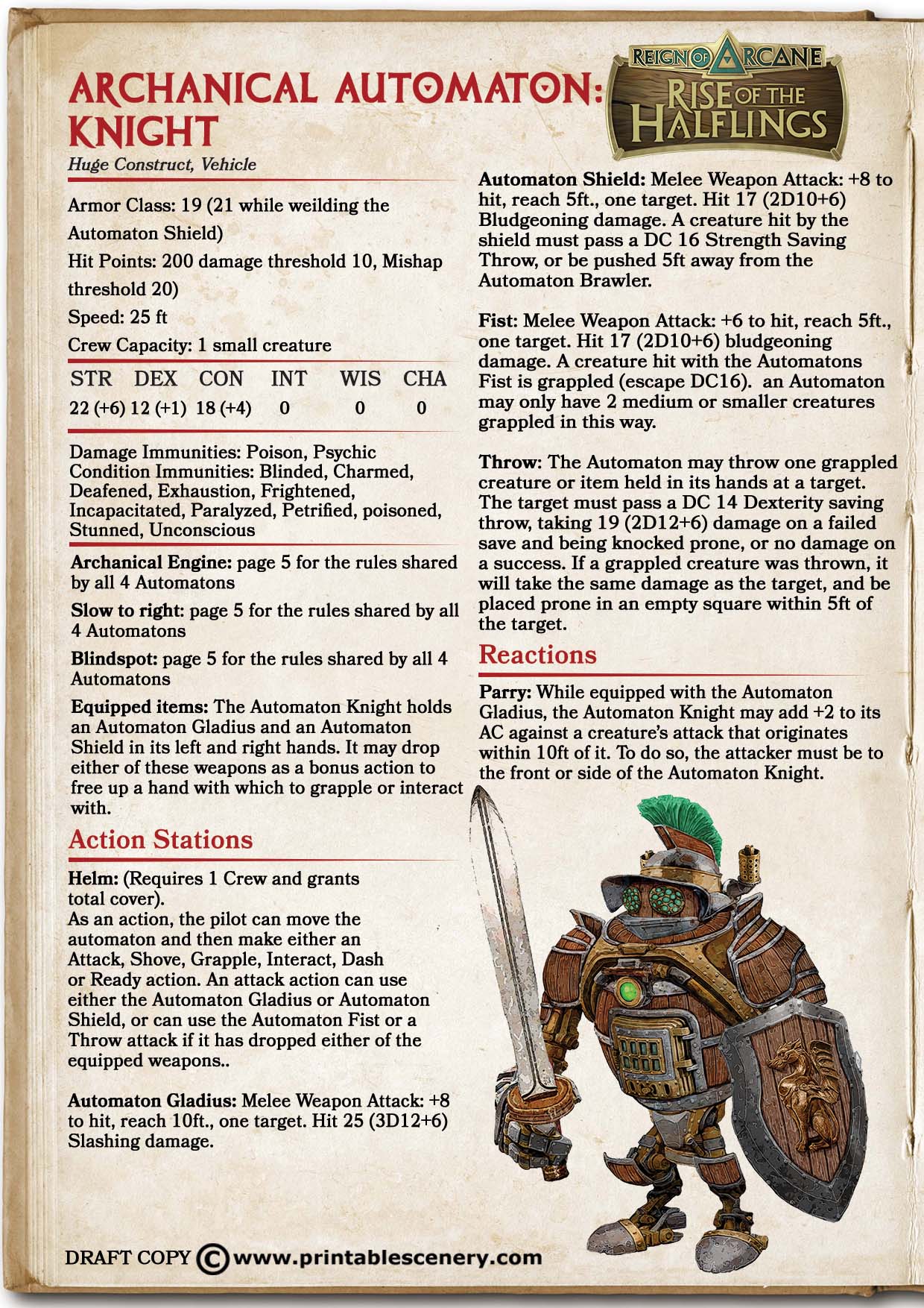 Archanical Vehicles: The Archanical Automatons - Printable Scenery