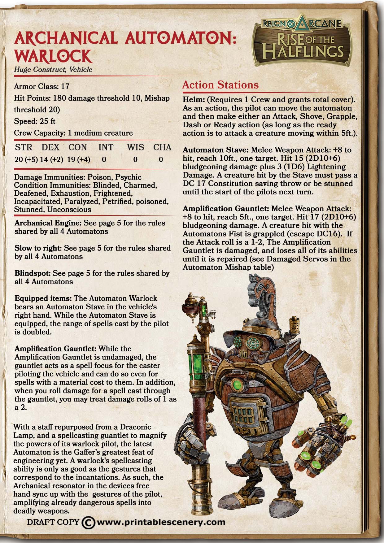 Archanical Vehicles: The Archanical Automatons - Printable Scenery