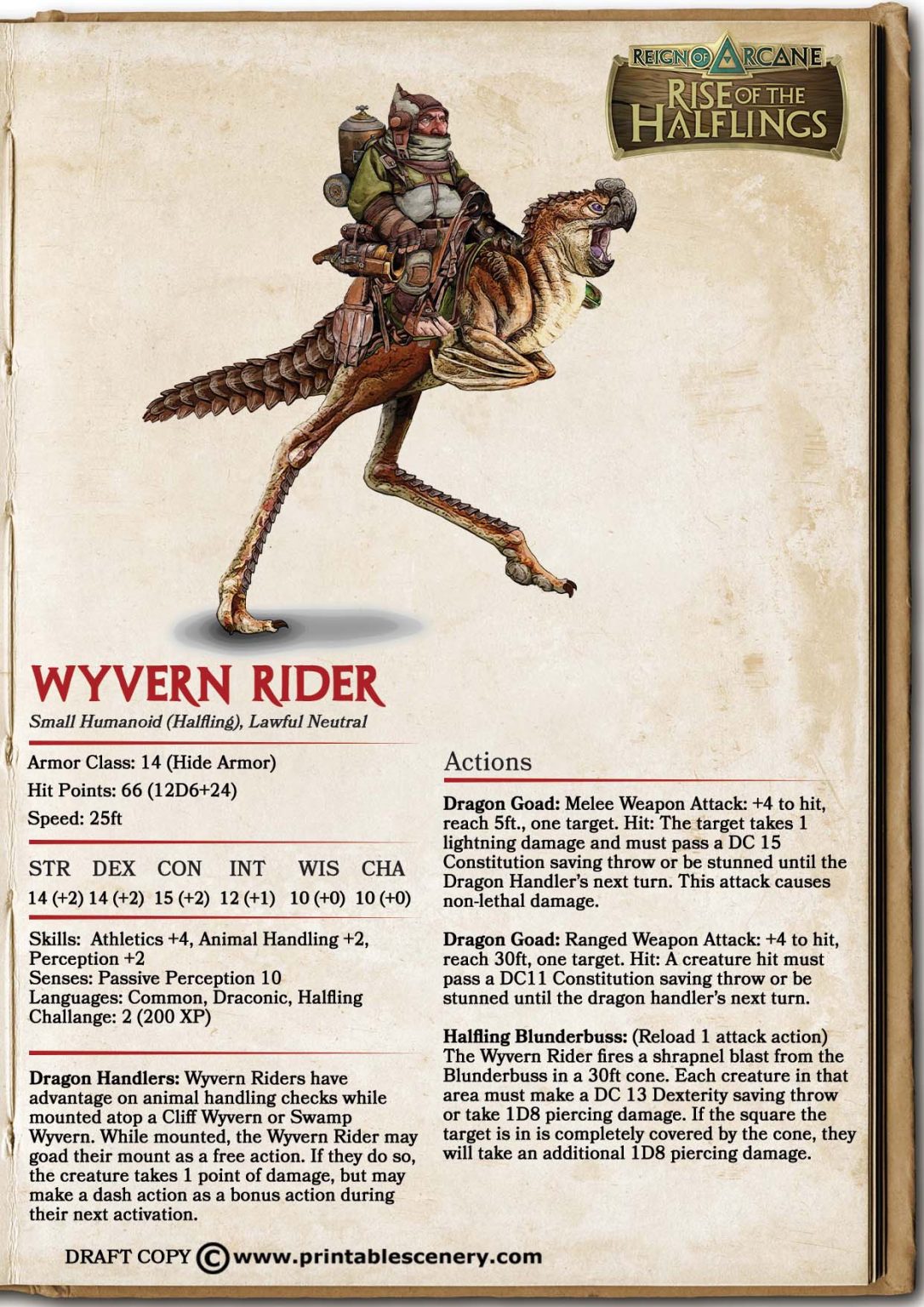 Forest Wyvern's, Mountain Wyvern's & Mounted Wyvern Riders - Printable ...