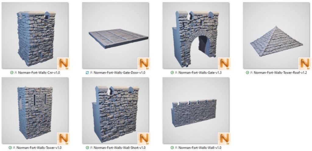 Norman Fort Walls - Printable Scenery