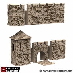 Norman Fort Walls - Printable Scenery