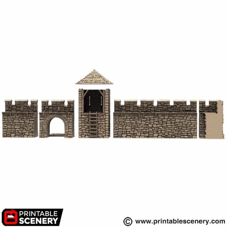 Norman Fort Walls - Printable Scenery