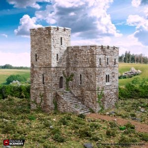 Norman Square Keep - Printable Scenery