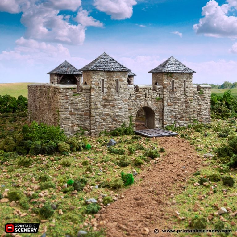 Norman Square Keep - Printable Scenery
