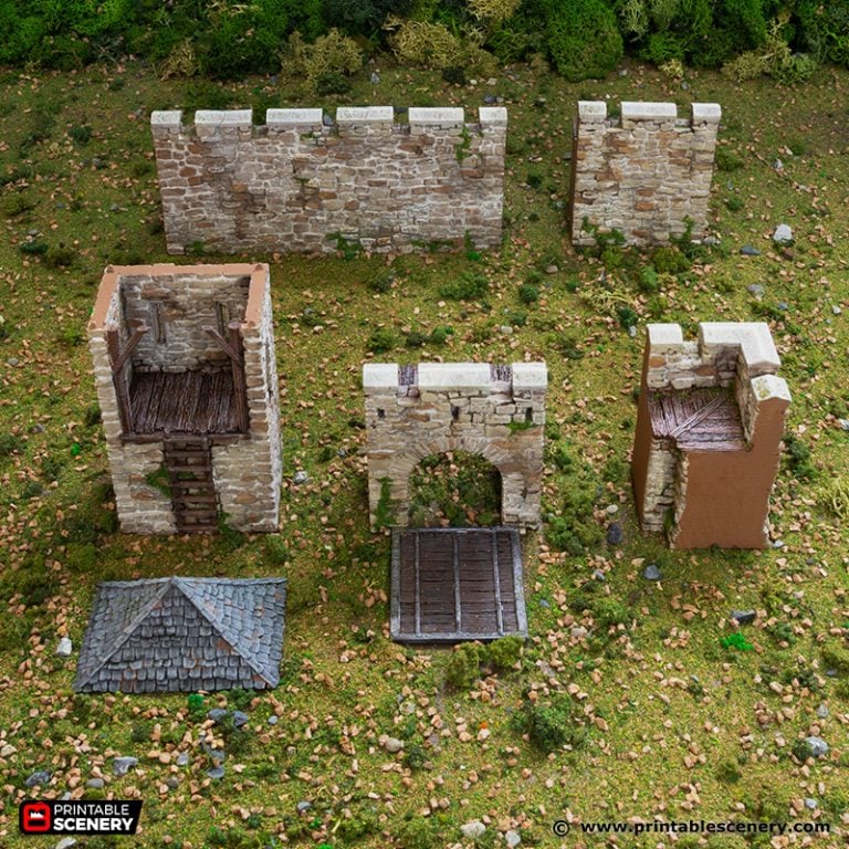 Norman Fort Walls - Printable Scenery