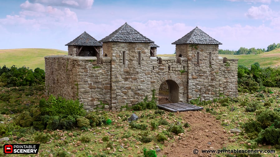 Norman Fort Walls - Printable Scenery
